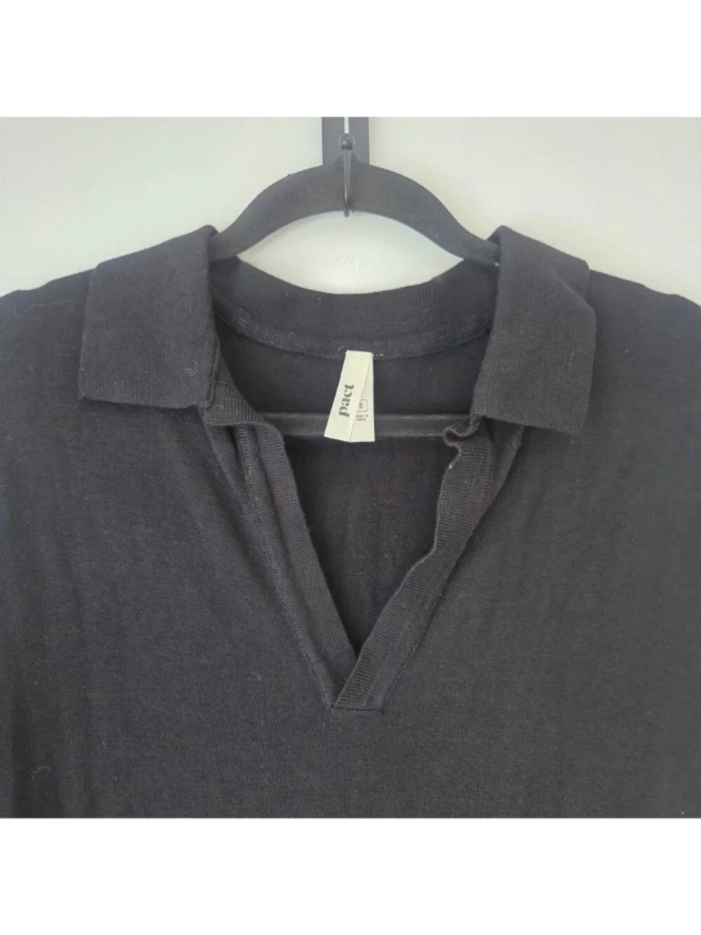 Pact | Dresses | Pact Classic Fine Knit Collared Sweater Dress Black ...